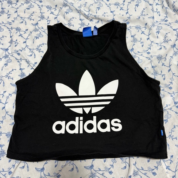 adidas | Shirts | Adidas Black Cropped Muscle Tank | Poshmark